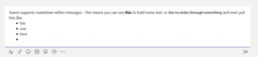 Did you know … you can use markdown in Teams messages? – Lisa's Home Page