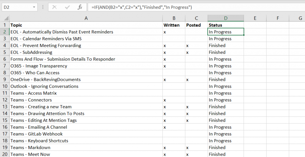 Did you know … Excel performs logical tests? – Lisa's Home Page