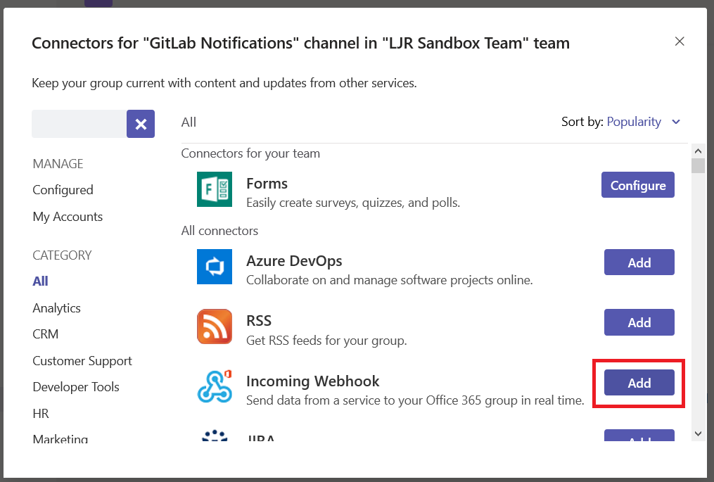 Did you know … you can push GitLab notifications to Microsoft Teams? – Lisa's Home Page