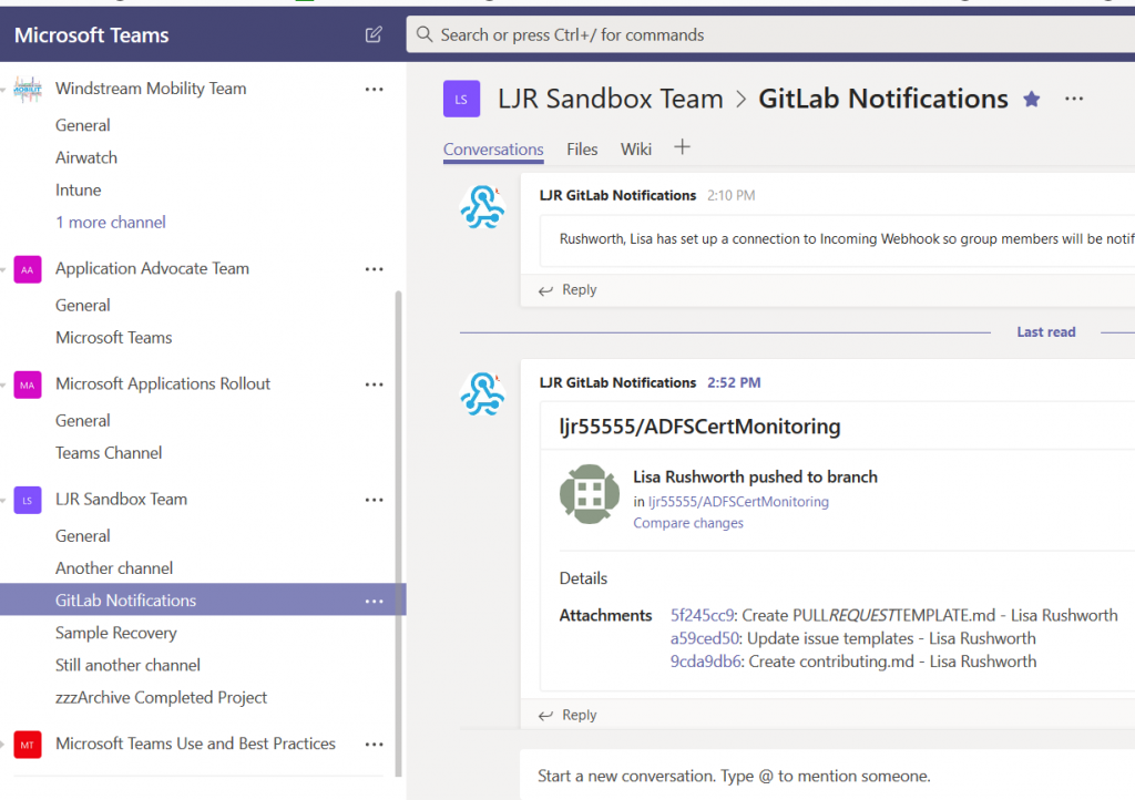 teams connectors – Lisa's Home Page