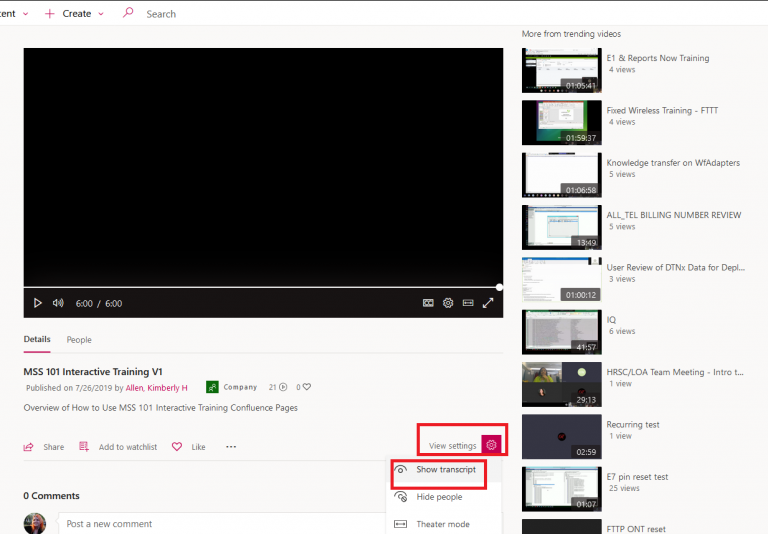 Extracting the Transcript from Microsoft Stream Videos – Lisa's Home Page