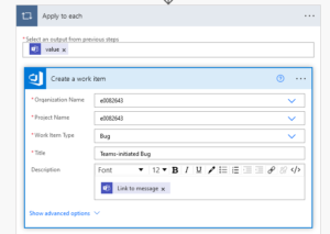 Creating an Azure DevOps Work Item From a Teams Message – Lisa's Home Page