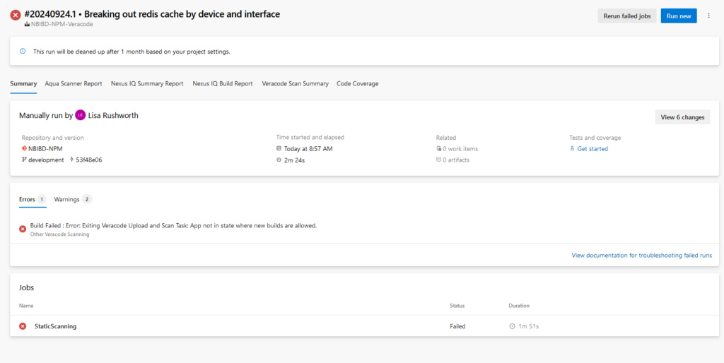 Azure DevOps Pipeline Error – Veracode Scan Fails – Lisa's Home Page